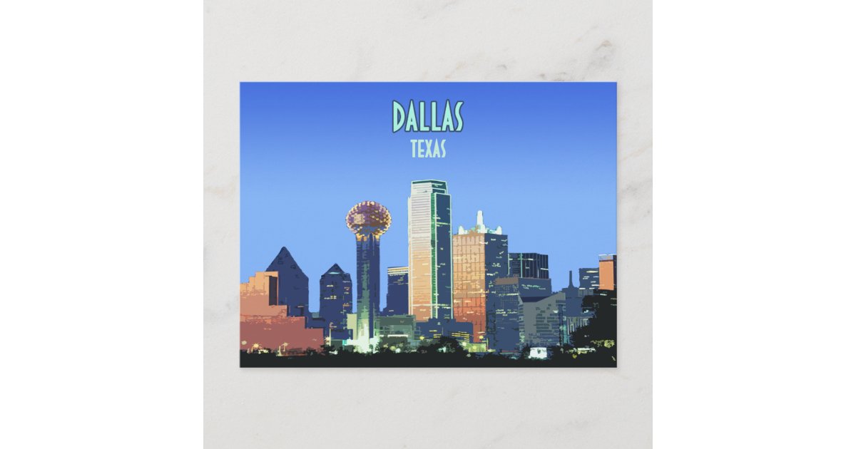 Dallas Downtown Texas Vintage Postcard | Zazzle