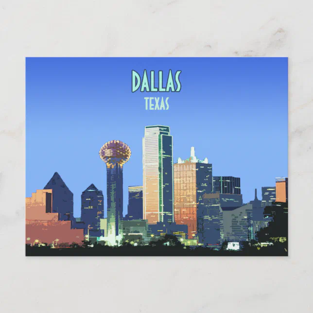 Dallas Downtown Texas Vintage Postcard | Zazzle
