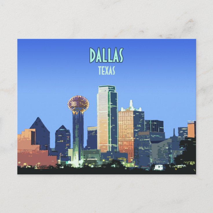 Dallas Downtown Texas Vintage Postcard | Zazzle