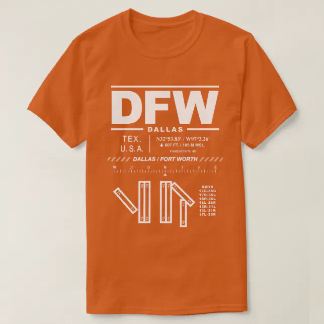 Dallas Fort Worth Int'l Airport DFW T-Shirt | Zazzle