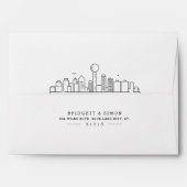 Dallas Modern Deco Skyline | Pre-addressed Envelope | Zazzle