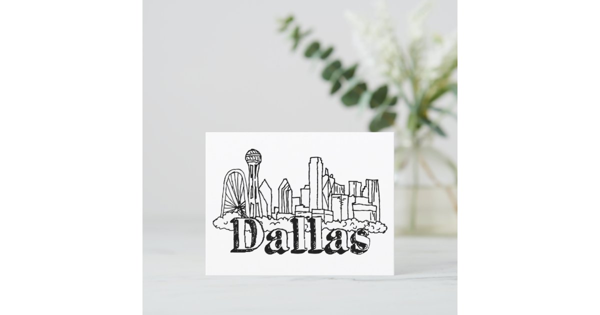 Dallas Skyline Art Design Dallas Skyline Design Postcard | Zazzle