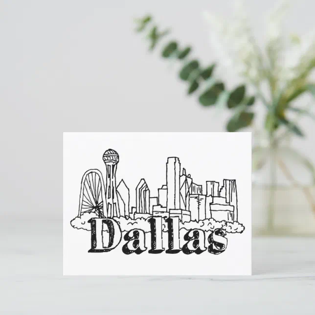 Dallas Skyline Art Design Dallas Skyline Design Postcard | Zazzle
