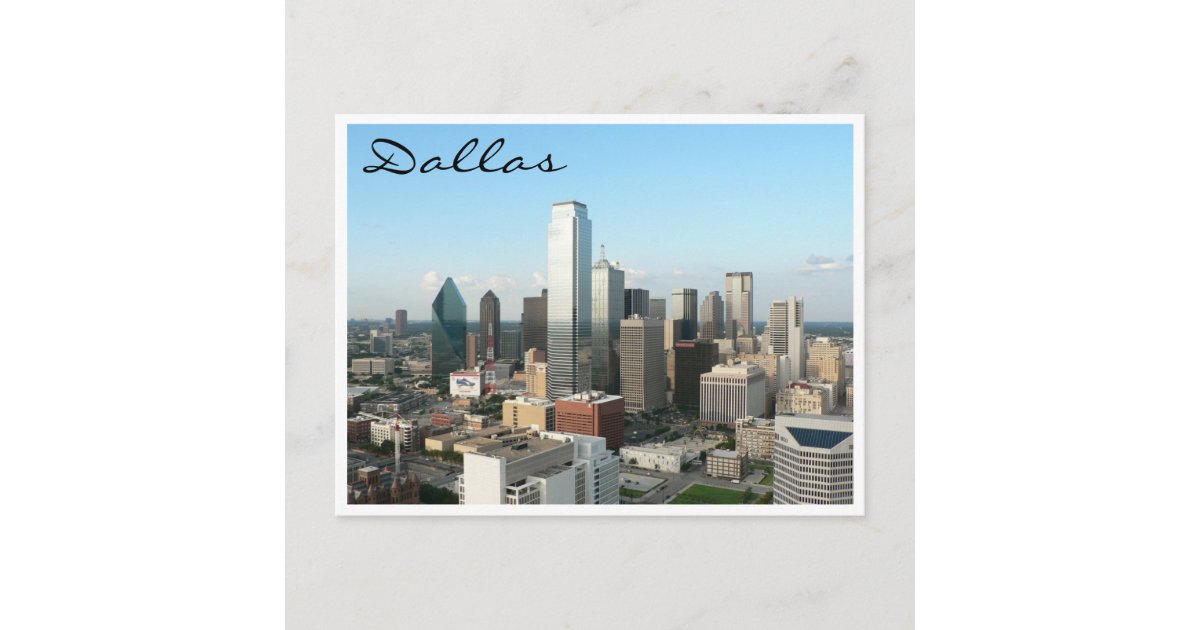 dallas skyline postcard | Zazzle
