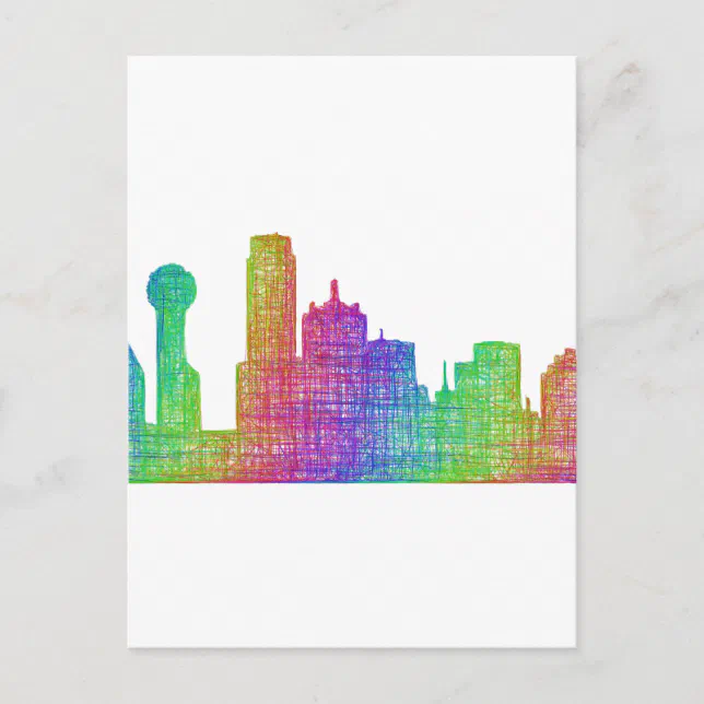 Dallas skyline postcard | Zazzle