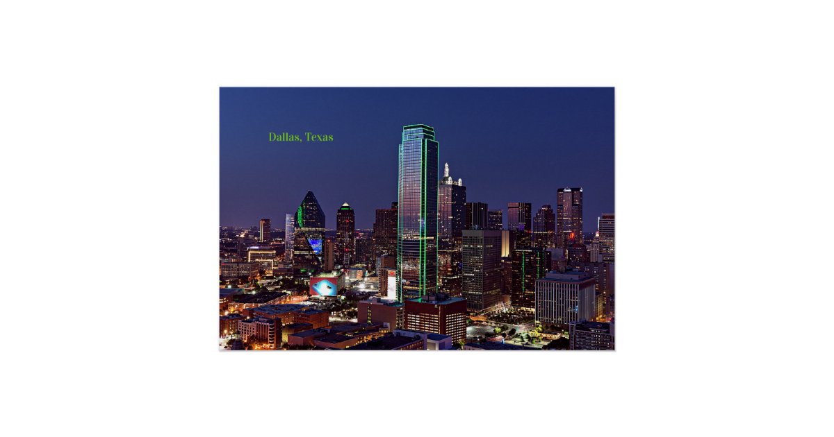 Dallas, Texas aerial view, Poster | Zazzle