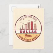 Dallas Texas City Skyline Emblem Postcard | Zazzle