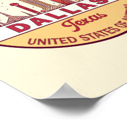 Dallas Texas City Skyline Emblem Poster | Zazzle