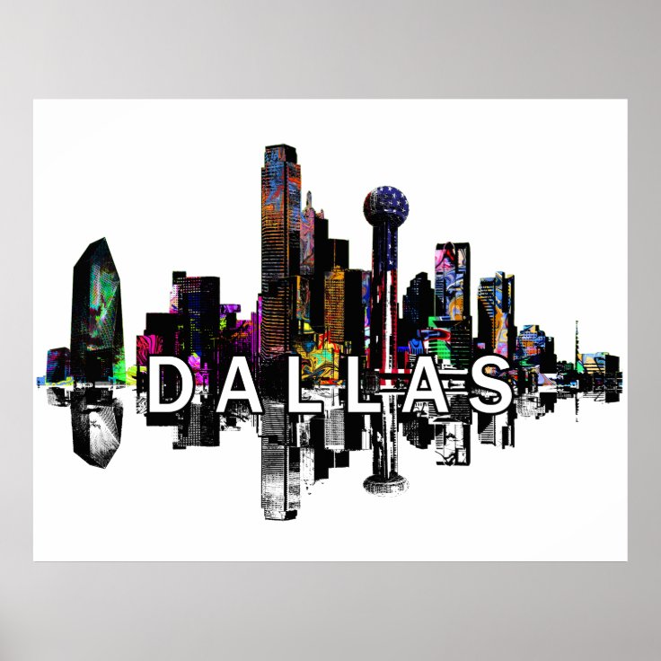 Dallas, Texas in graffiti Poster | Zazzle