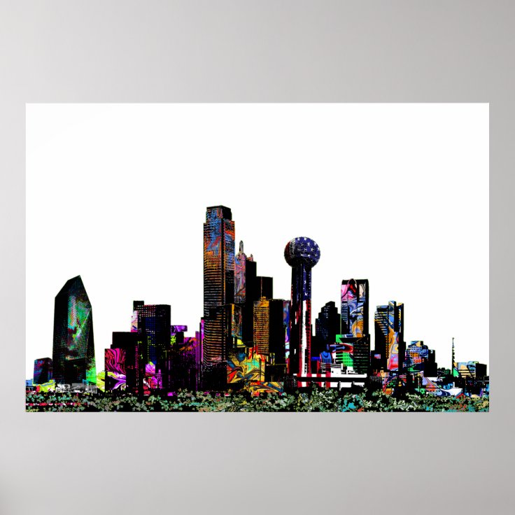 Dallas, Texas in graffiti Poster | Zazzle