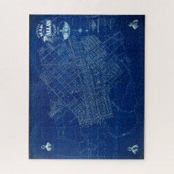 Dallas Texas Official 1875 Detailed Blueprint Map Jigsaw Puzzle | Zazzle