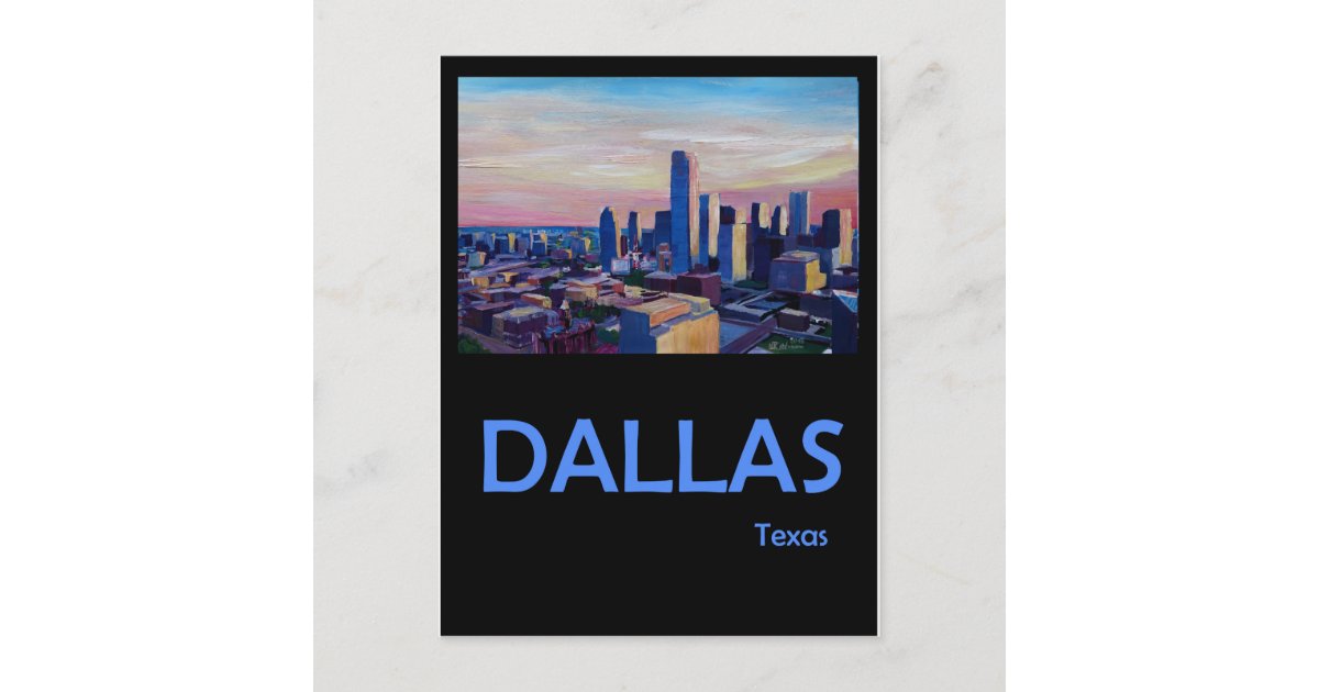 Dallas Texas Retro Travel Poster Postcard | Zazzle