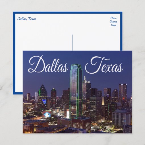 Dallas, Texas Skyline, United States Postcard | Zazzle