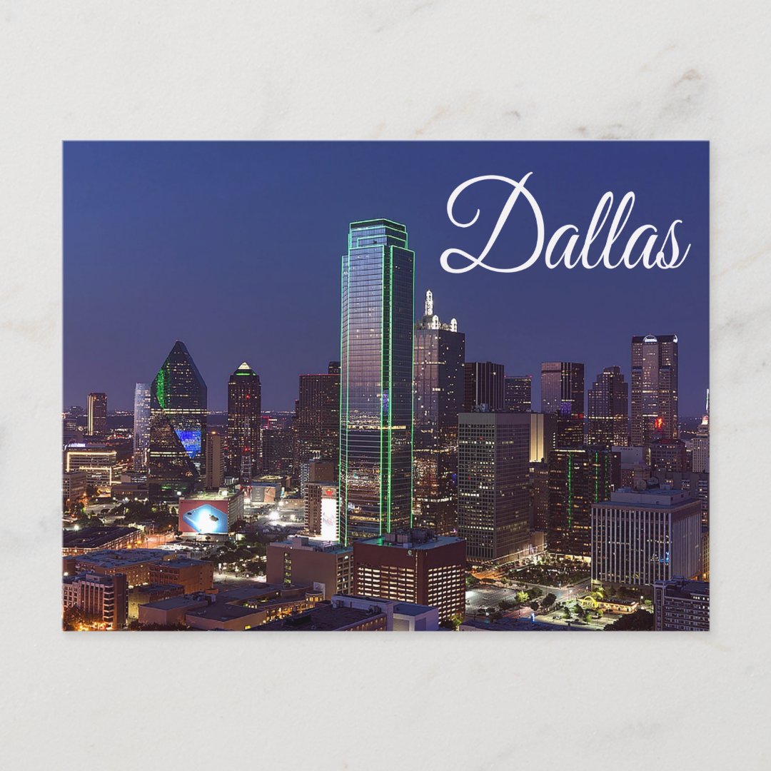 Dallas, Texas Skyline, United States Postcard | Zazzle