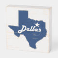 Dallas, Texas State Map Outline with DFW Lone Star Wooden Box Sign | Zazzle