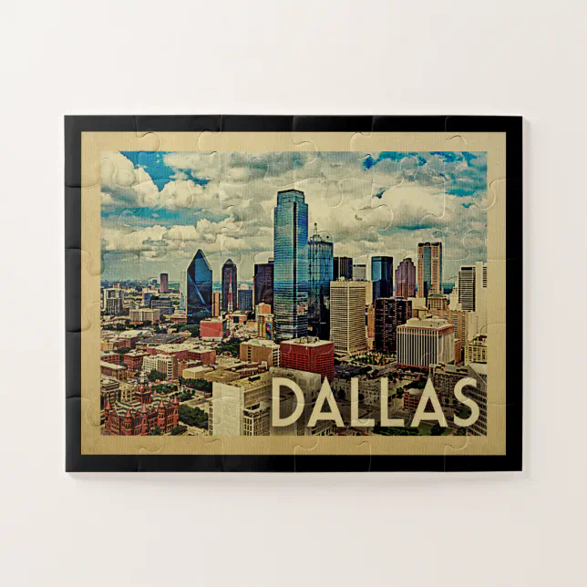 Dallas Texas Vintage Travel Jigsaw Puzzle | Zazzle