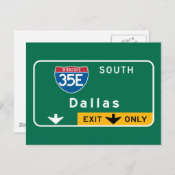 Dallas, TX Road Sign Postcard | Zazzle