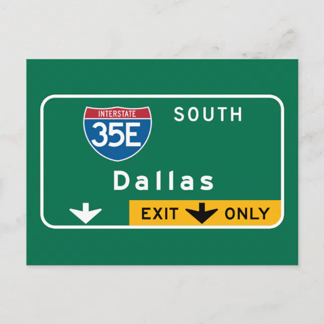 Dallas, TX Road Sign Postcard | Zazzle