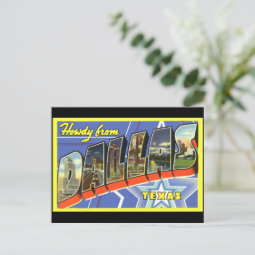 Dallas Vintage Travel Postcard | Zazzle
