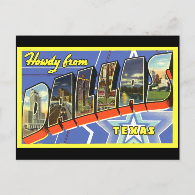 Dallas Vintage Travel Postcard | Zazzle