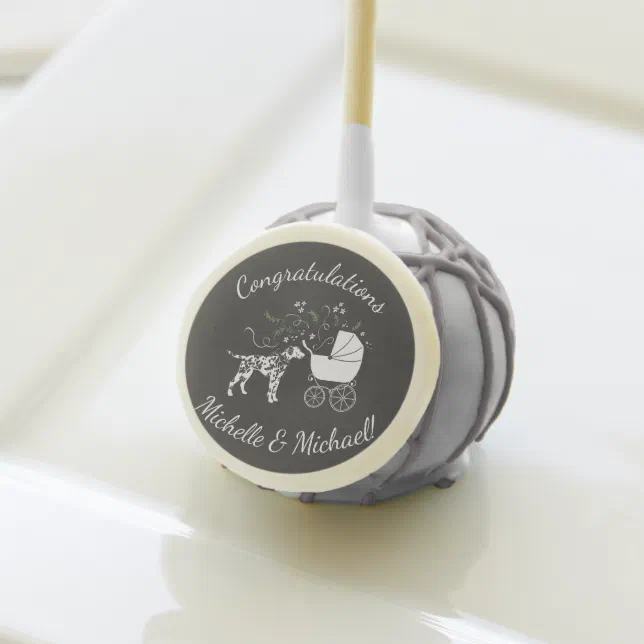Dalmatian Dog Baby Shower Puppy Grey Cake Pops | Zazzle