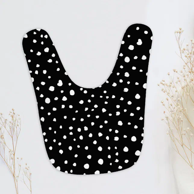 Dalmatian Dots, Dalmatian Spots, Black and White Baby Bib | Zazzle