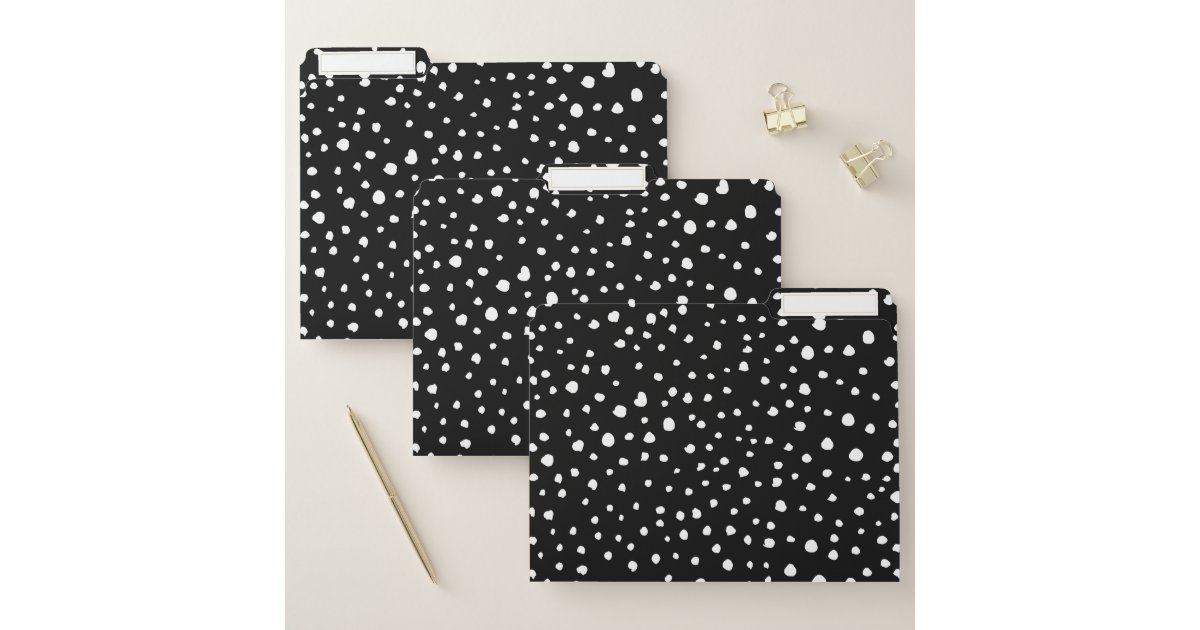 Dalmatian Dots, Dalmatian Spots, Black and White File Folder | Zazzle