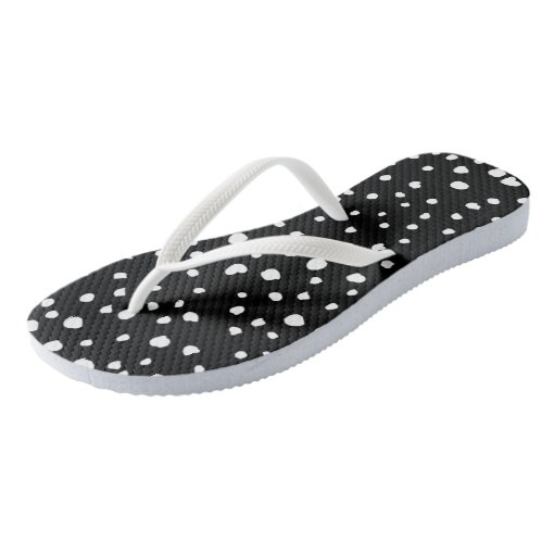 Dalmatian Dots, Dalmatian Spots, Black and White Flip Flops | Zazzle