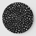 Dalmatian Dots, Dalmatian Spots, Black and White Large Clock | Zazzle
