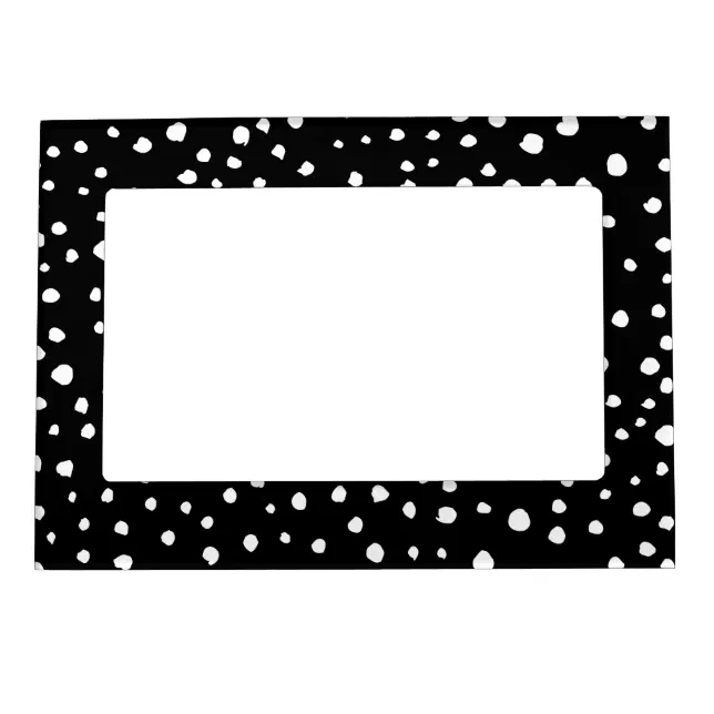 Dalmatian Dots, Dalmatian Spots, Black and White Magnetic Frame | Zazzle