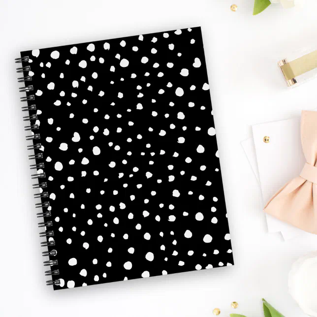 Dalmatian Dots, Dalmatian Spots, Black and White Notebook | Zazzle