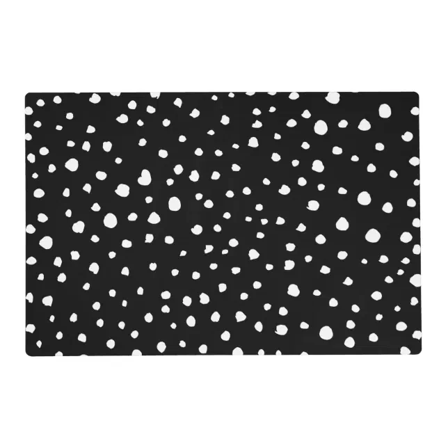 Dalmatian Dots, Dalmatian Spots, Black and White Placemat | Zazzle