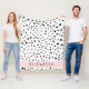 Dalmatian Dots, Spots, Black and White, Your Name Fleece Blanket | Zazzle