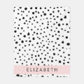 Dalmatian Dots, Spots, Black and White, Your Name Fleece Blanket | Zazzle