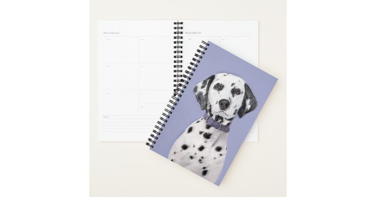 Dalmatian Painting - Cute Original Dog Art Planner | Zazzle