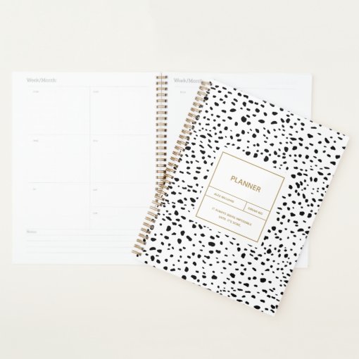 Dalmatian Pattern Black and White Planner | Zazzle