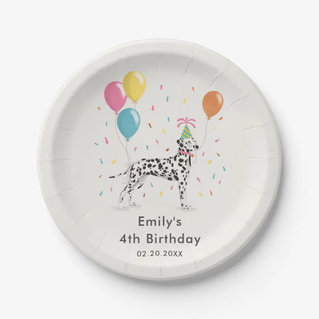Dalmatian Puppy Dog Kids Birthday Party Paper Plates | Zazzle