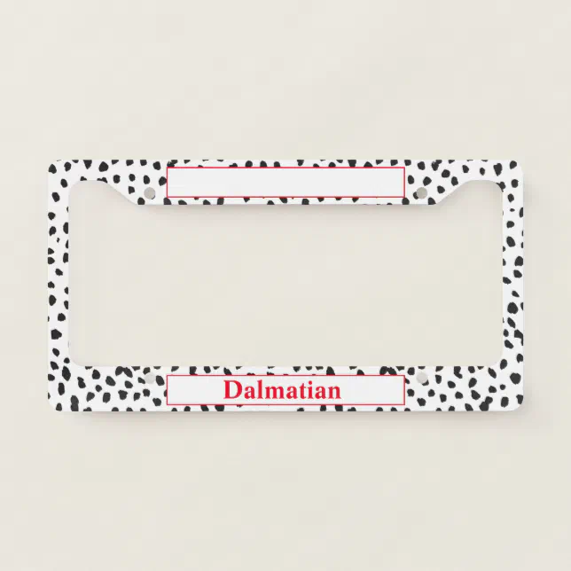 Dalmatian Spots Add A Name License Plate Frame | Zazzle