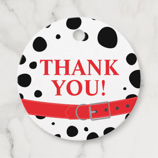 Dalmatian Spots Birthday Thank You Favor Tags | Zazzle