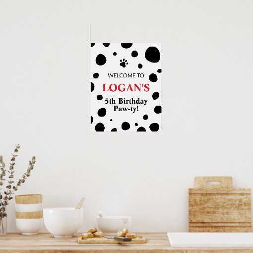 Dalmatian Spots Birthday Welcome Sign | Zazzle