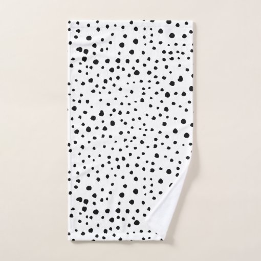 Dalmatian Spots, Dalmatian Dots, Black and White Bath Towel Set | Zazzle
