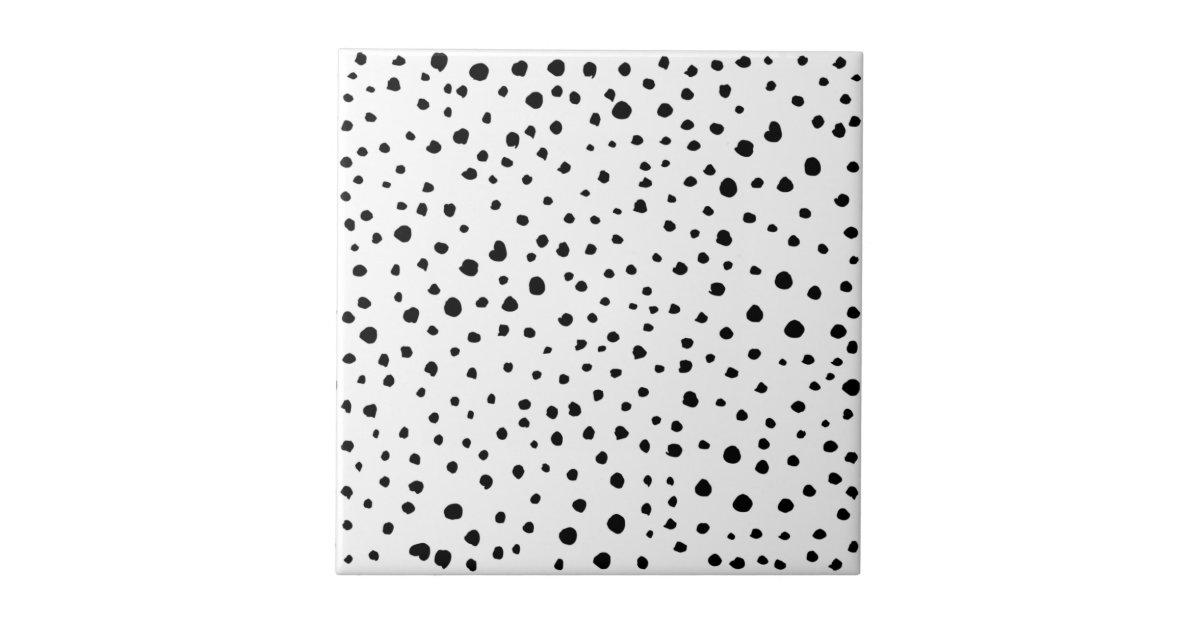 Dalmatian Spots, Dalmatian Dots, Black and White Ceramic Tile | Zazzle