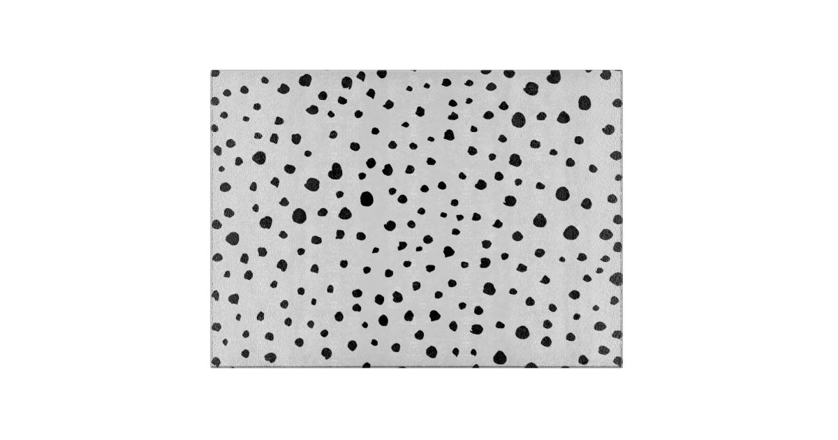 Dalmatian Spots, Dalmatian Dots, Black and White Cutting Board | Zazzle