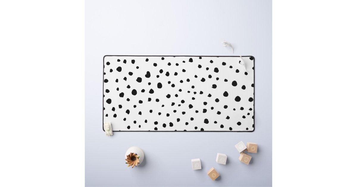 Dalmatian Spots, Dalmatian Dots, Black and White Desk Mat | Zazzle