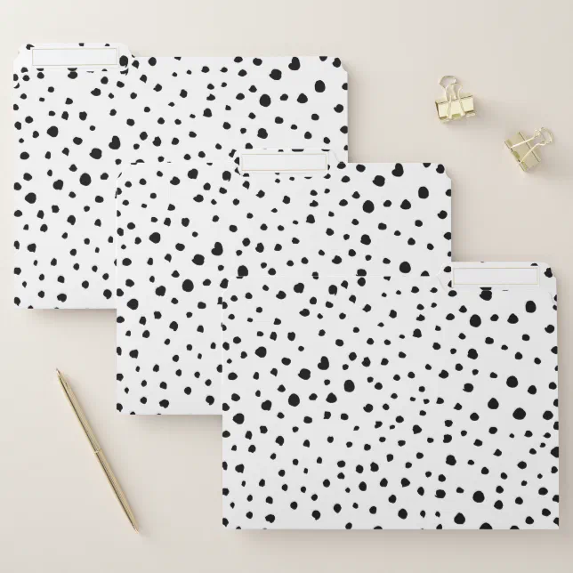 Dalmatian Spots, Dalmatian Dots, Black and White File Folder | Zazzle
