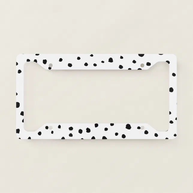 Dalmatian Spots, Dalmatian Dots, Black and White License Plate Frame ...