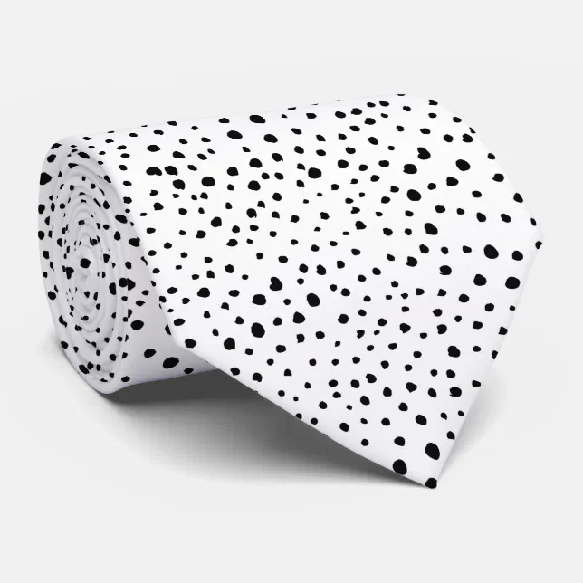 Dalmatian Spots, Dalmatian Dots, Black and White Neck Tie | Zazzle