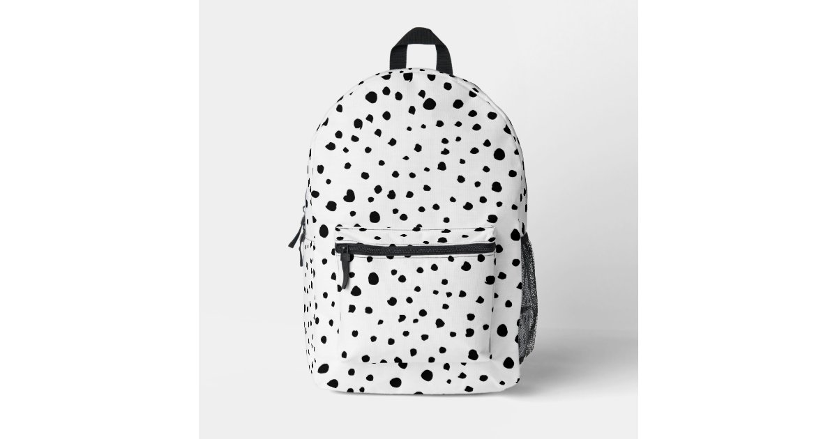 Dalmatian Spots, Dalmatian Dots, Black and White Printed Backpack | Zazzle