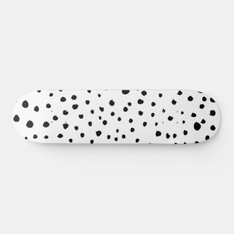 Dalmatian Spots, Dalmatian Dots, Black and White Skateboard | Zazzle