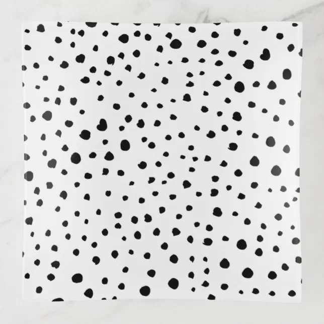 Dalmatian Spots, Dalmatian Dots, Black and White Trinket Tray | Zazzle